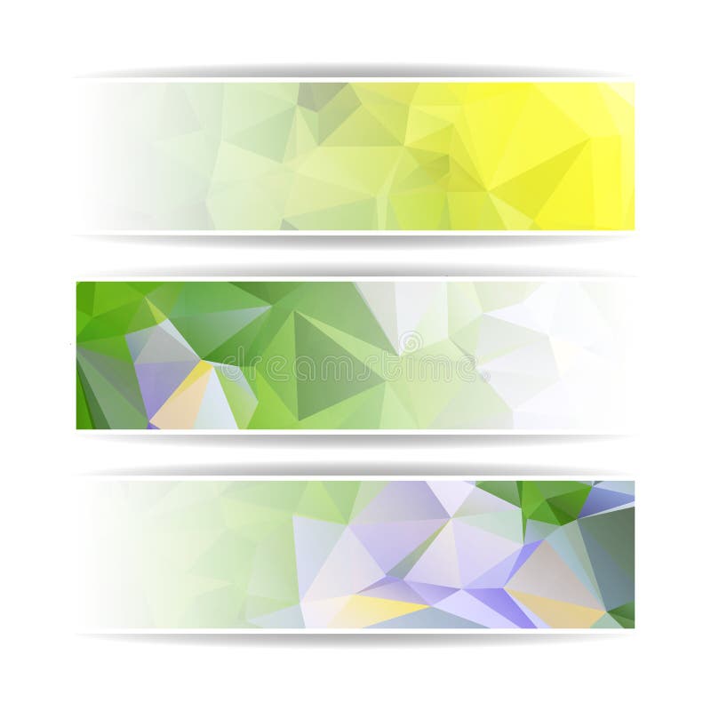 Abstract Colorful Triangle Polygonal Header Set Stock Vector ...