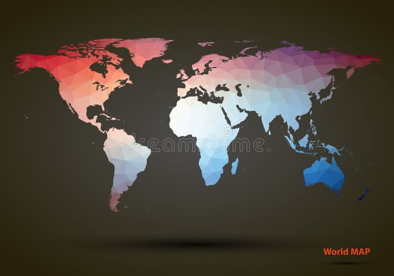 Abstract Colorful Triangle World Map. Vector Stock Vector ...