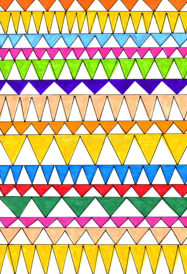 Abstract Colorful Triangles Pattern Stock Illustration - Illustration ...