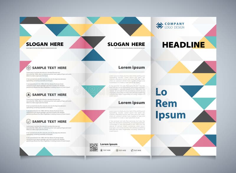 Abstract Colorful Triangles Pattern Corporate of Business Brochure. You ...