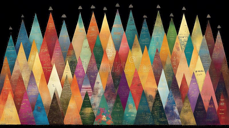 Abstract Geometric Mountain Range Colorful Triangular Shapes Stock ...