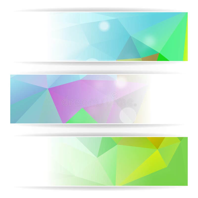 Abstract Colorful Triangular Polygonal Header Set Stock Vector ...