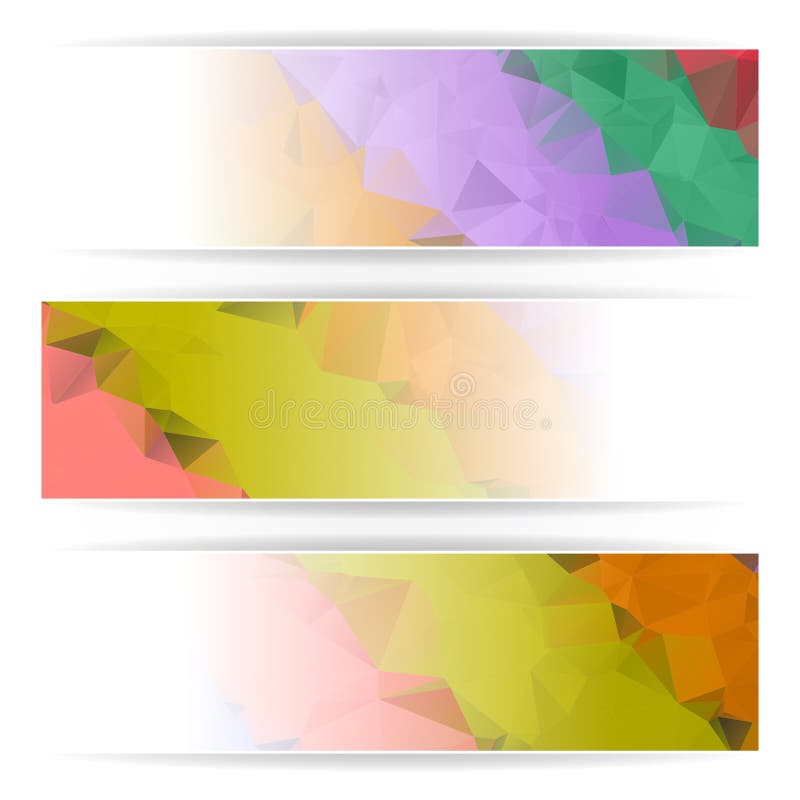 Abstract Colorful Triangular Polygonal Header Set Stock Vector ...