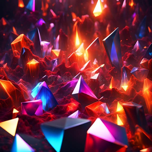 Abstract, Colorful Triangular Prisms Stock Image - Image of light ...