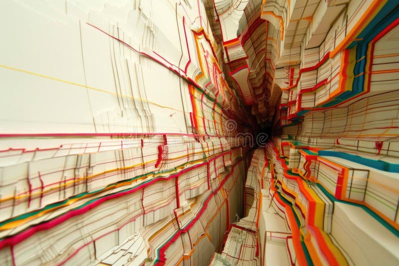 An Abstract, Colorful Tunnel Formed by Layers of Paper, Leading the ...