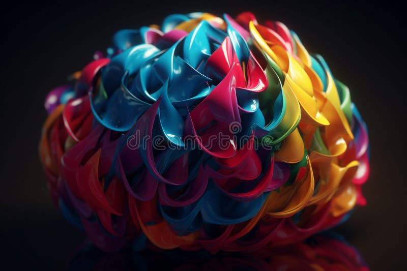 Abstract Colorful Twisted Object. Illustration. Generative AI Stock ...