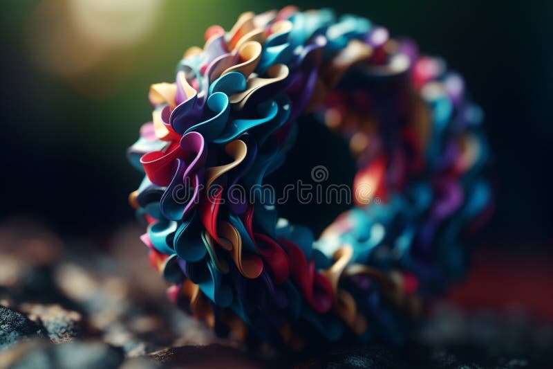 Abstract Colorful Twisted Object. Illustration. Generative AI Stock ...