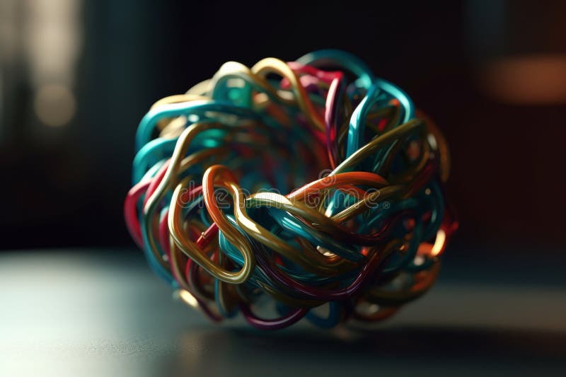 Abstract Colorful Twisted Object. Illustration. Generative AI Stock ...