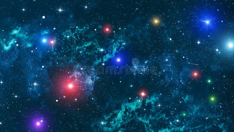 Abstract Colorful Universe, Nebula Night Starry Sky, Multicolor Outer ...