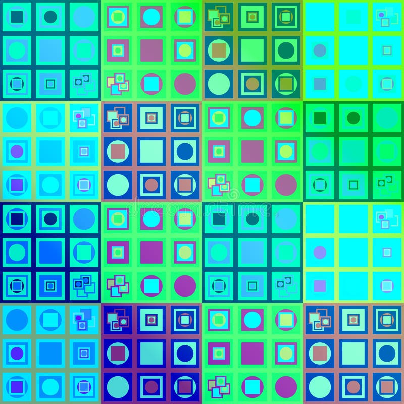 Abstract Colorful Bluish Variable Pattern in Op Art Style Stock ...