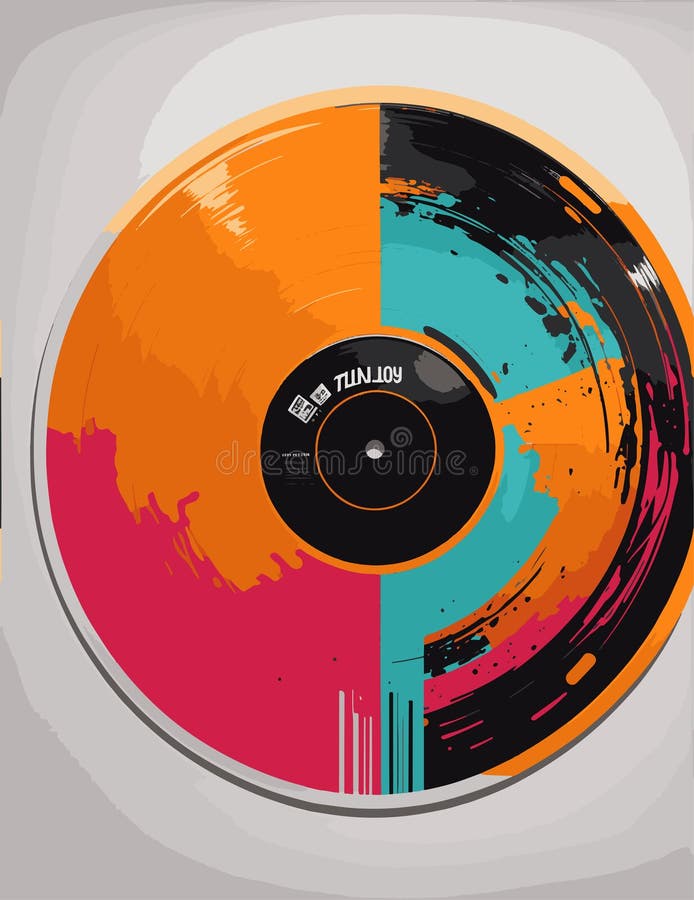 Abstract Colorful Vinyl Disc Picture Stock Illustration - Illustration ...