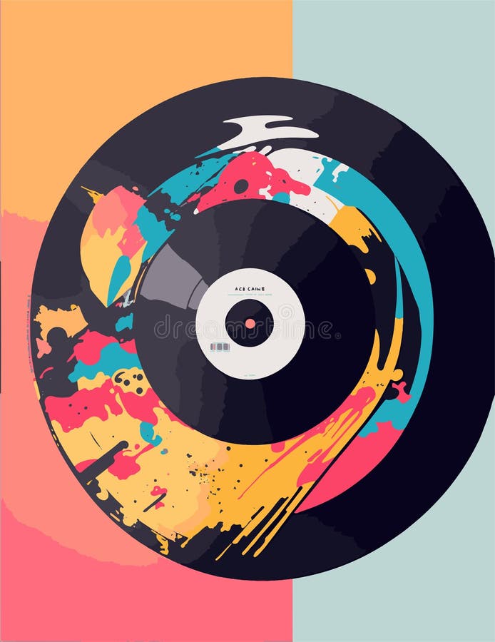 Abstract Colorful Vinyl Disc Picture Stock Illustration - Illustration ...