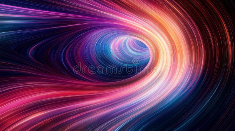 Abstract Colorful Vortex Tunnel of Light and Energy Stock Illustration ...