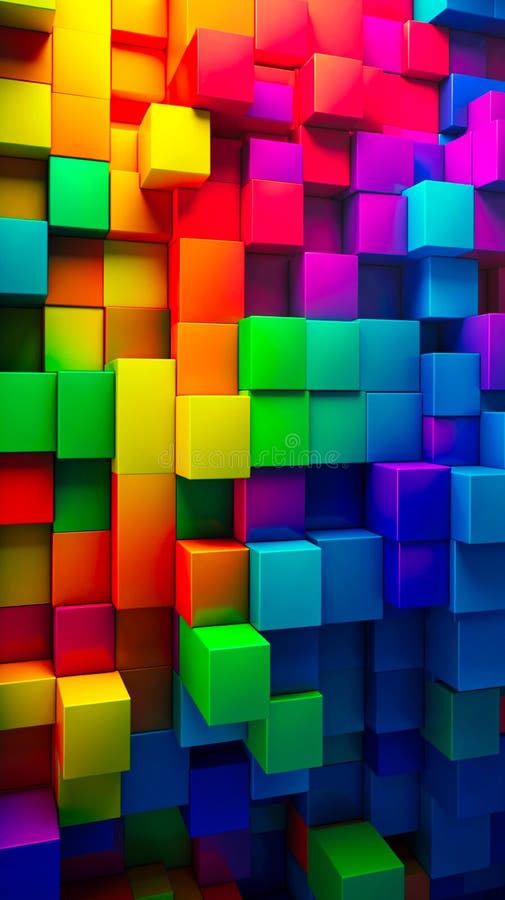 An Abstract Colorful Wallpaper Made of Blocks Stock Illustration ...