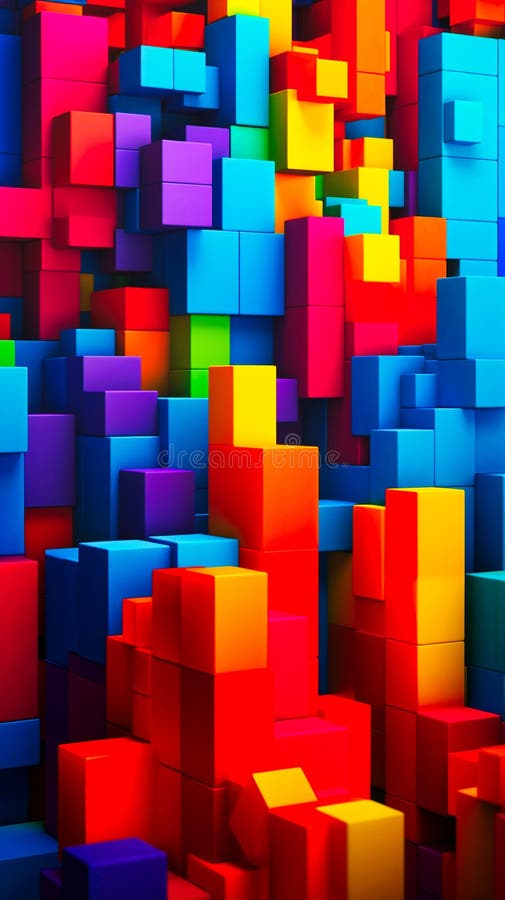 An Abstract Colorful Wallpaper Made of Blocks Stock Illustration ...
