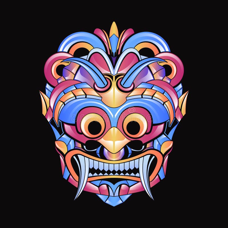 ABSTRACT COLORFUL WARRIOR MASK DESIGN Stock Vector - Illustration of ...