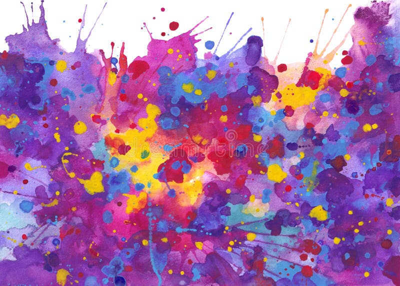 Abstract Colorful Watercolor Splash. Stains of Paint Stock Photo ...