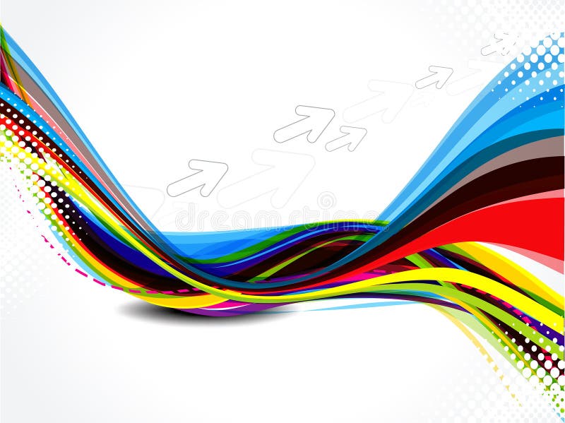 Abstract Colorful Wave with Arrow Stock Vector - Illustration of blur ...