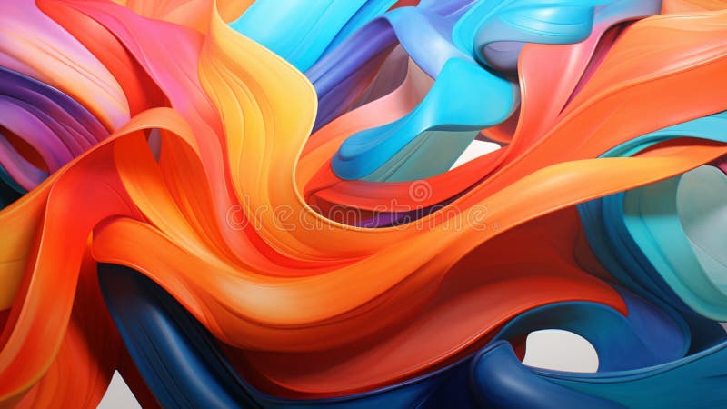 Abstract Wave Art Generated AI Stock Illustration - Illustration of ...