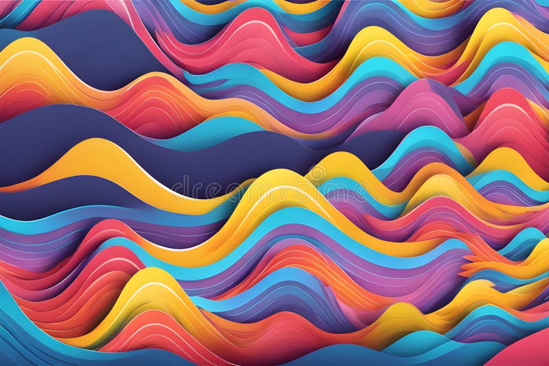 Abstract Colorful Wave Background. Ai Generated . Stock Illustration ...