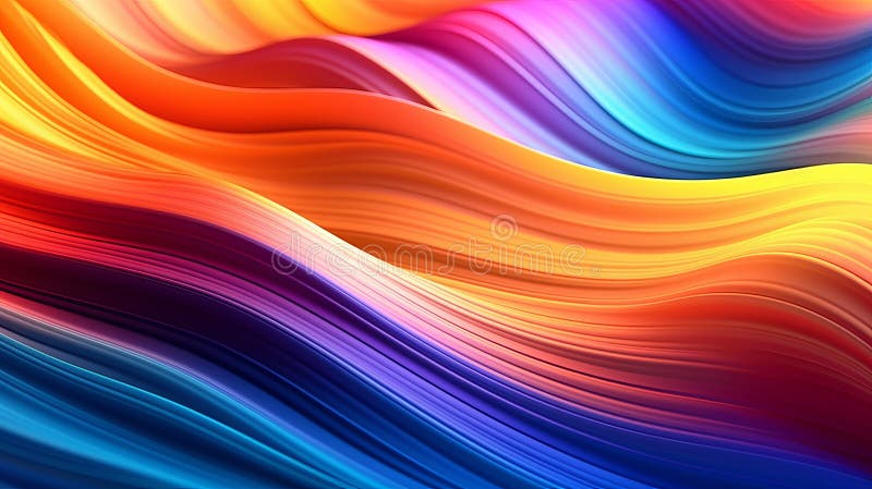 Abstract Colorful Wave Background For Design Created Generative Ai Stock Illustration