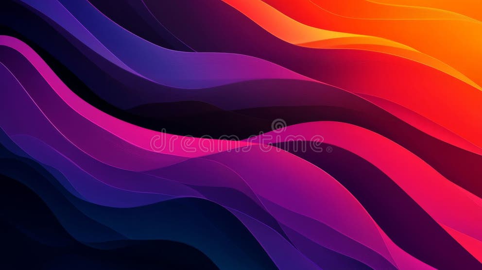Abstract Colorful Wave Background: Dynamic Purple Pink and Orange ...