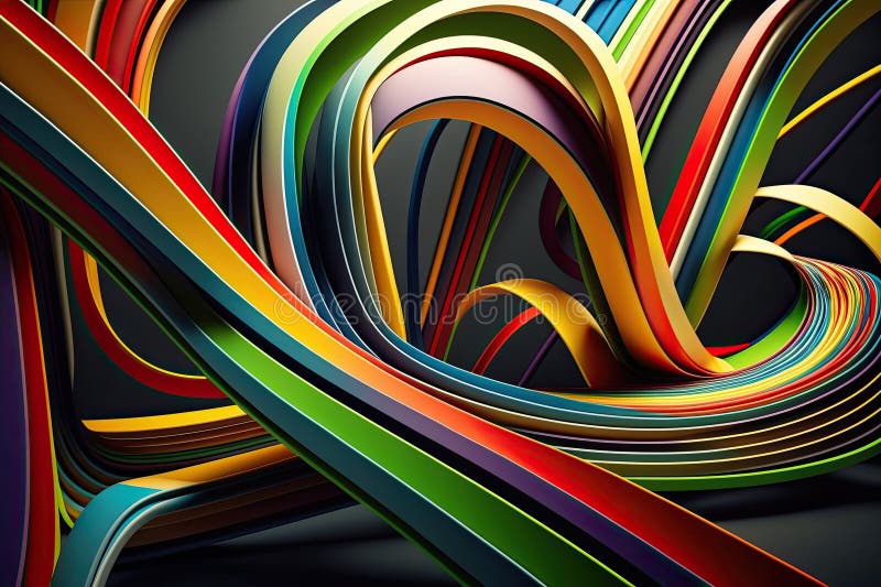 Abstract Colorful Wave Background Generative Ai Generative Ai Stock Illustration