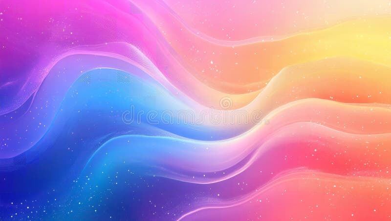 Abstract Colorful Wave Background Pastel Rainbow Hues Digital Art Stock ...