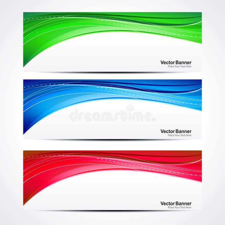 Abstract Colorful Wave Banner Set Stock Vector - Illustration of vector ...