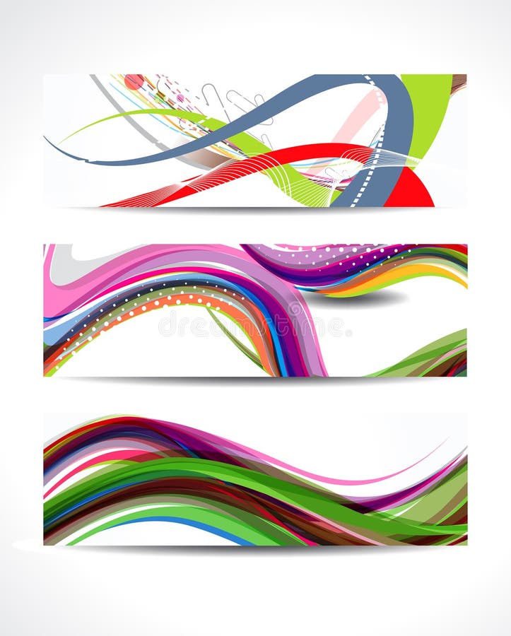 Abstract Colorful Wave Banner Set Stock Vector - Illustration of ...
