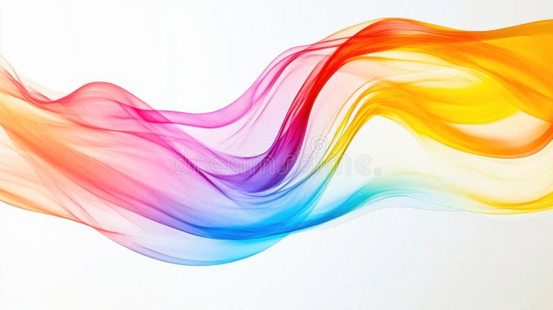Abstract Colorful Wave Design Element Flowing on White Background Stock ...