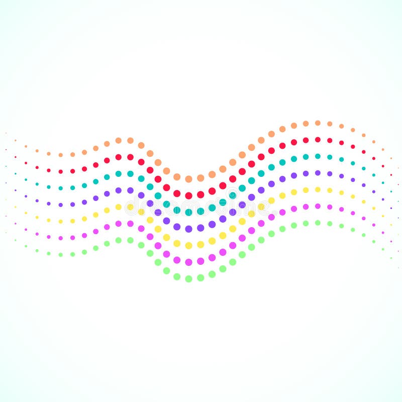 Abstract Colorful Wave Dotted Lines on White Background. Vector Stock ...