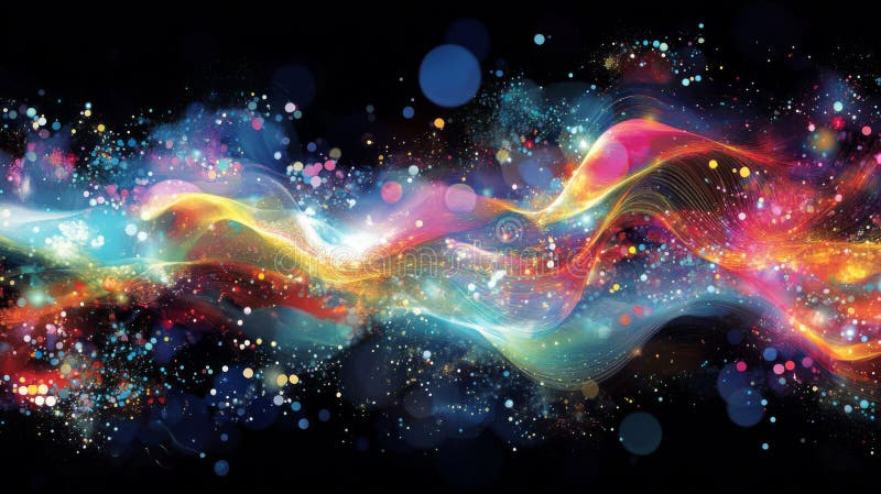 Abstract Colorful Wave Energy Flow Background Stock Illustration ...