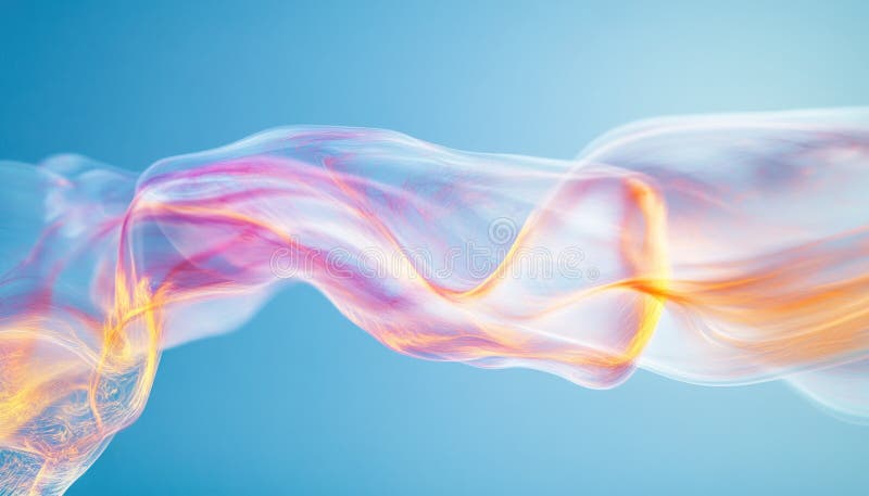 Abstract Colorful Wave Flowing on Blue Background Stock Illustration ...