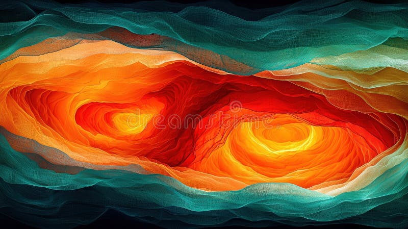 Abstract Colorful Wave Formation with Glowing Warm Tones and Flowing ...
