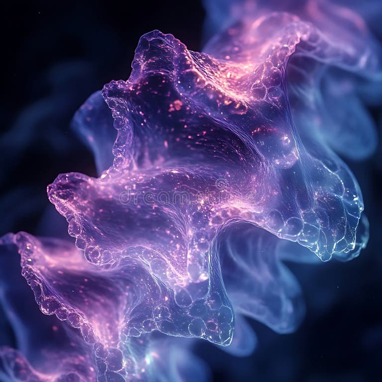 Abstract Colorful Wave Formation with Luminous Particles. Stock Image ...