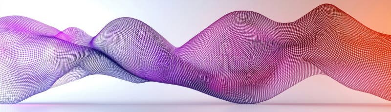 Abstract Colorful Wave Forms in a Smooth Flow of Lines Representing ...