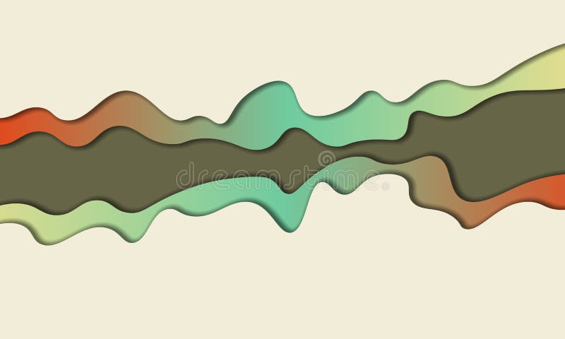 Abstract Colorful Wave Layer in Paper Art Style with Shadow Stock ...