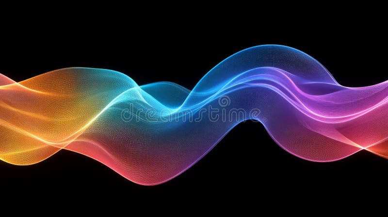 Abstract Colorful Wave of Light Particles Stock Illustration ...