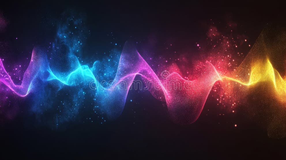 Abstract Colorful Wave Particle Energy Flow Stock Illustration ...