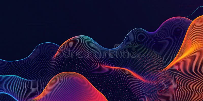 Abstract Colorful Wave Pattern with Flowing Lines and Gradients Stock ...