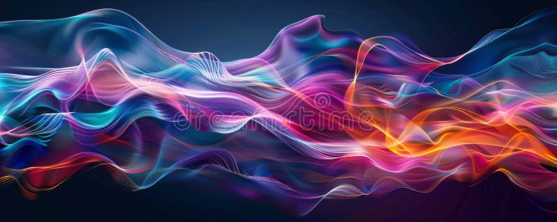 Abstract Colorful Wave Pattern with Neon Light Effect, Vibrant Motion ...