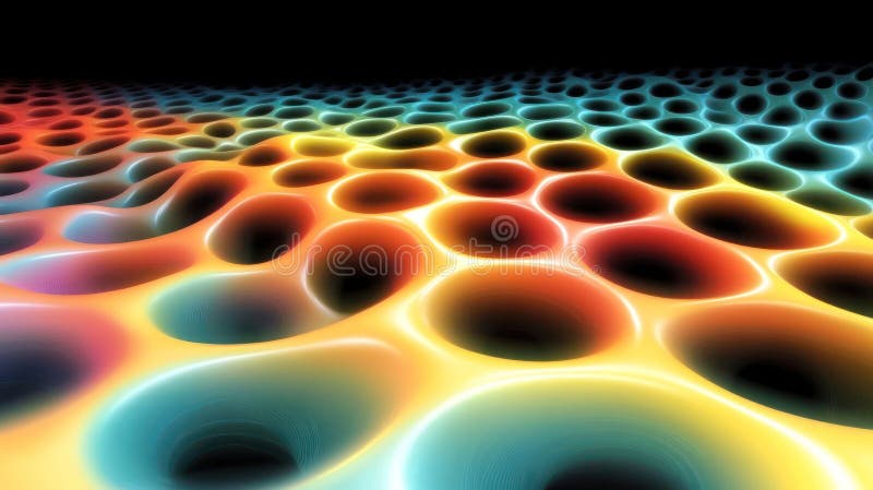 Abstract Colorful Wave Pattern Resembling a Fluid Surface with Depth ...