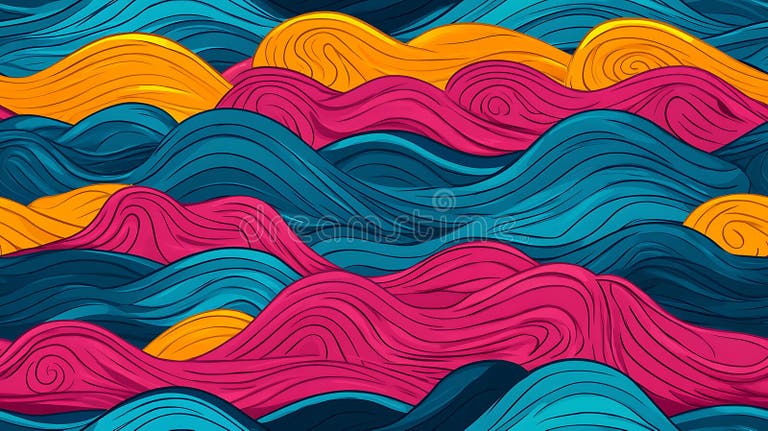 Abstract Colorful Wave Pattern Seamless Texture Background Stock Illustration Illustration Of