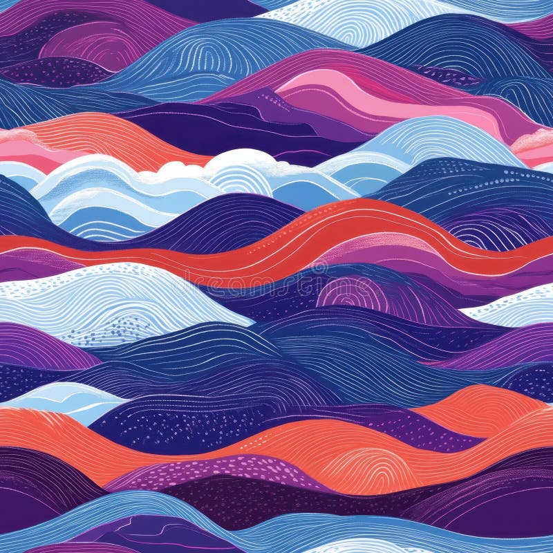 Abstract Colorful Wave Pattern with Vibrant Curved Lines and Textures ...