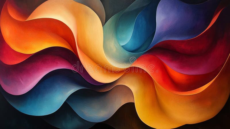 Abstract Colorful Wave Pattern with Vibrant Hues, Digital Artwork ...