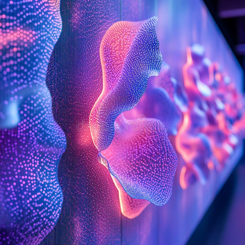 Abstract Colorful Wave Patterns with Neon Lights. Stock Illustration ...