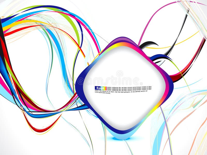 Abstract Colorful Wave with Rectangle Stock Vector - Illustration of ...