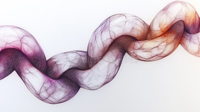 Abstract Colorful Wave of Twisted Lines and Shapes Creating a Fluid ...