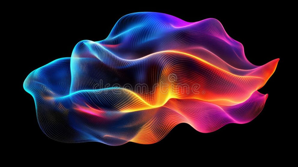 Abstract Colorful Waveform Digital Art Design Stock Illustration ...